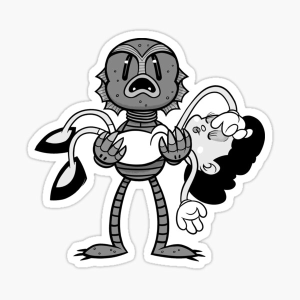 "Old School Cartoon Creature From the Black Lagoon" Sticker for Sale by ...