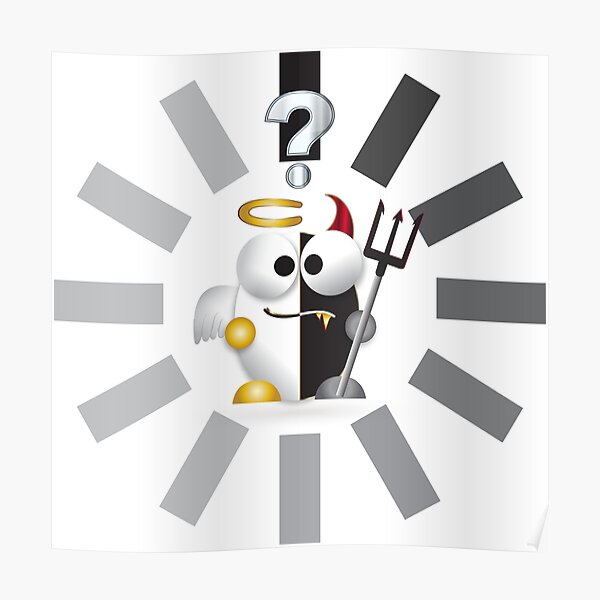 Póster «Dibujos animados de pingüino - mitad ángel, mitad diablo» de ...