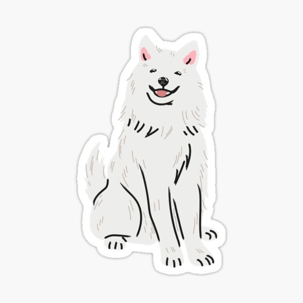 "Cute White Dog" Sticker for Sale by Dellis-Shop | Redbubble