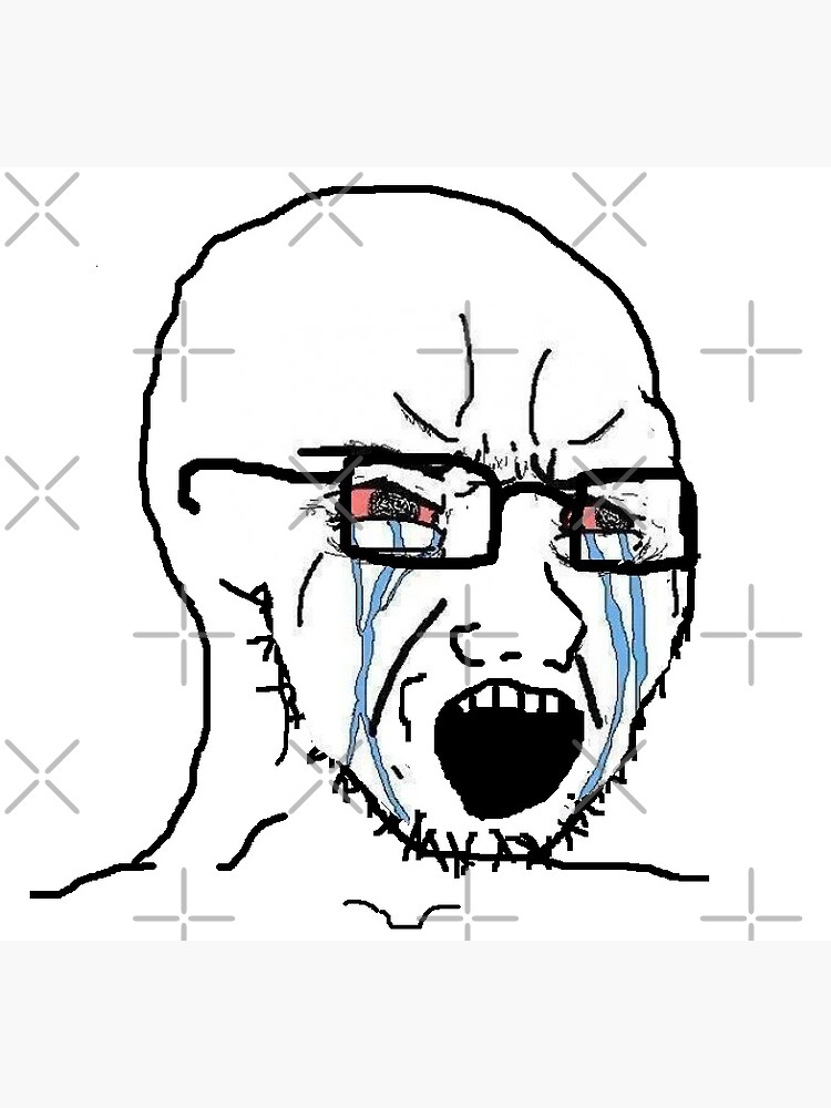 "Sad and Angry Wojak" Sticker for Sale by CadeLand | Redbubble