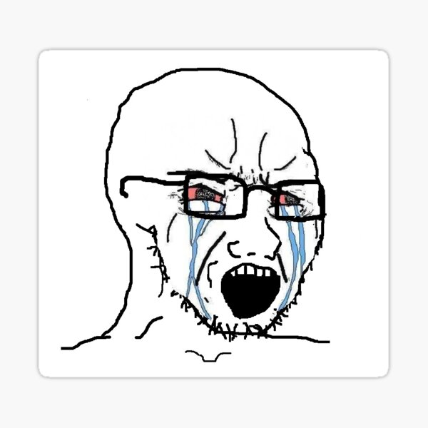 "Sad and Angry Wojak" Sticker for Sale by CadeLand | Redbubble