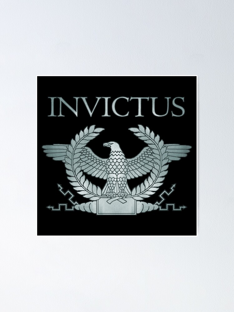 "Roman Invictus Eagle, Silver on Black" Poster for Sale by ...