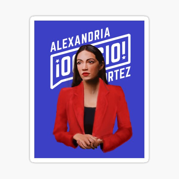 "AOC ALEXANDRIA OCASIO-CORTEZ" Sticker by H0NEYC0MB | Redbubble