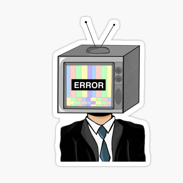 "Retro Aesthetic TV Head Man" Sticker for Sale by wowniceshirt | Redbubble