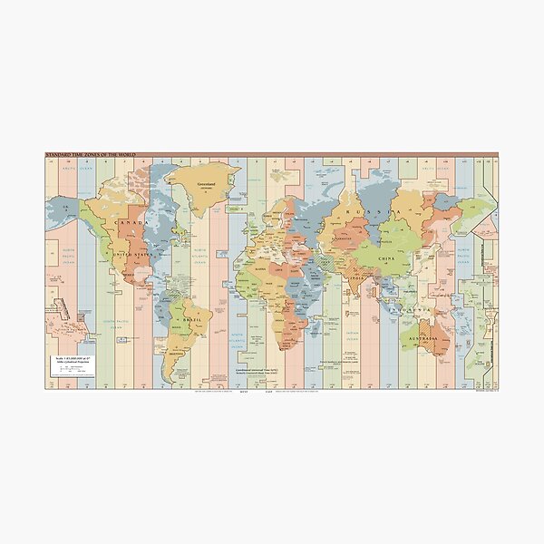 "World Time Zone Map" Photographic Print by BravuraMedia | Redbubble