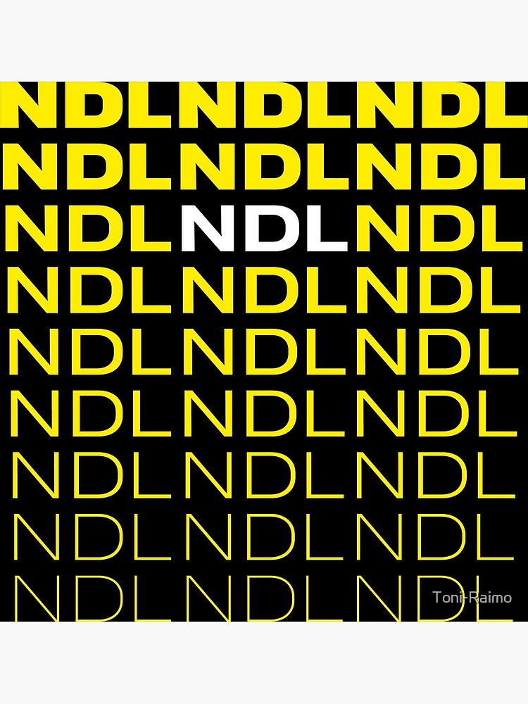 "NDL Original minimalist design. Yellow and white on black" Art Print ...