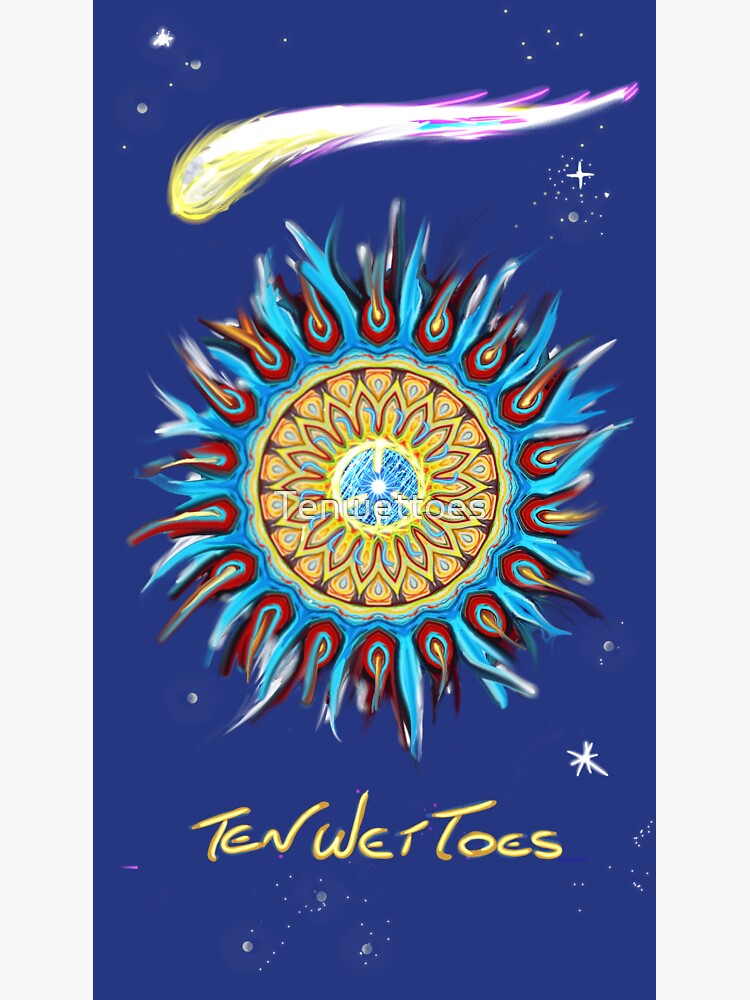 "Peace sign in space with comet" Sticker for Sale by Tenwettoes | Redbubble