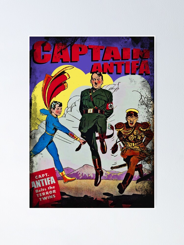 "captain antifa vintage comic book cover" Poster for Sale by ...