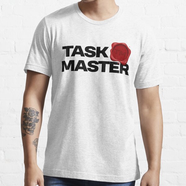 "TASKMASTER original design with red wax stamp TM" T-shirt for Sale by ...