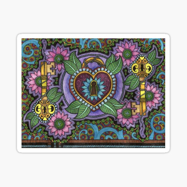 "Heart Lock and Keys" Sticker for Sale by loveandtheart | Redbubble