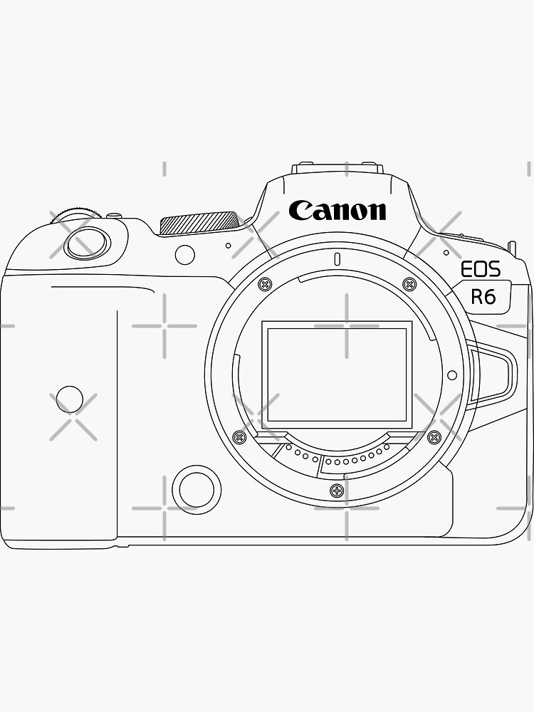 "Canon Eos R6 Body Line Art Black" Sticker for Sale by boiiii | Redbubble