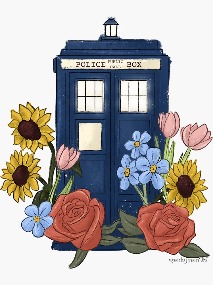 "Floral Time Machine" Sticker for Sale by sparkyman96 | Redbubble