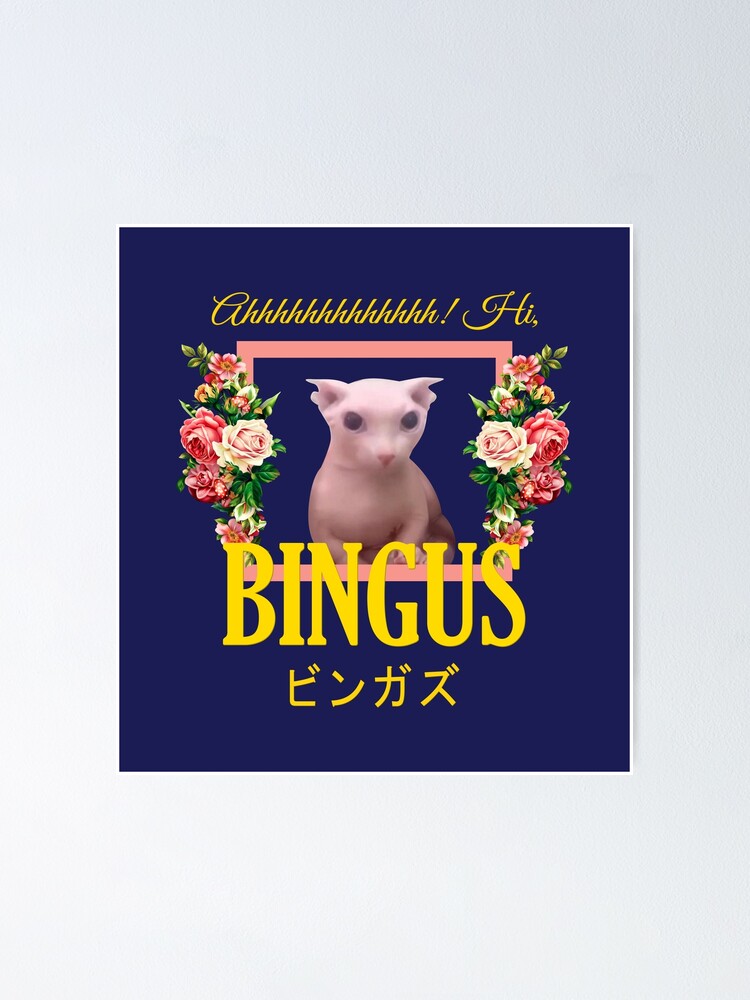 "Bingus Floral on Deep Blue" Poster by Rzera- | Redbubble