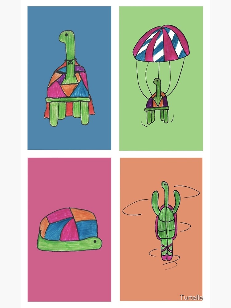 "4 Tile Turtles" Poster for Sale by Turtelle | Redbubble
