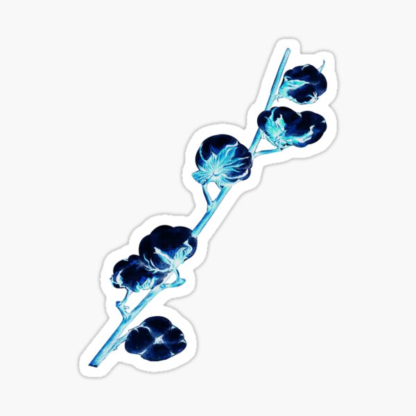 "Hand-drawn black blue cotton ball" Sticker by Black-Bacon | Redbubble