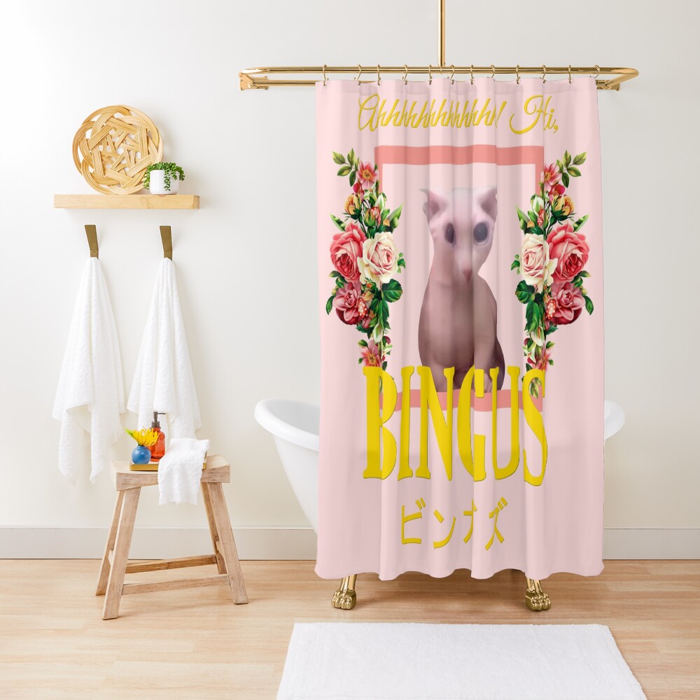 "Bingus Floral on Pink" Shower Curtain for Sale by Rzera- | Redbubble