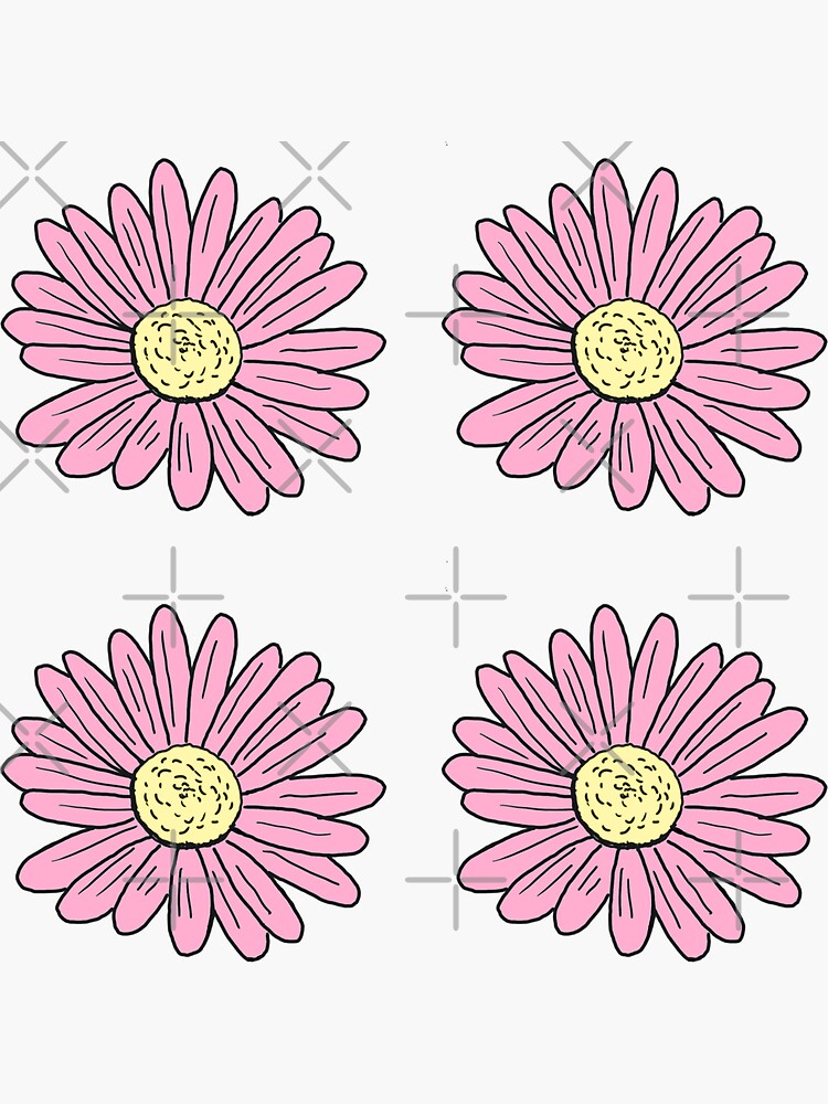 "Pink Daisy Doodle Pack" Sticker for Sale by NatureGlow | Redbubble