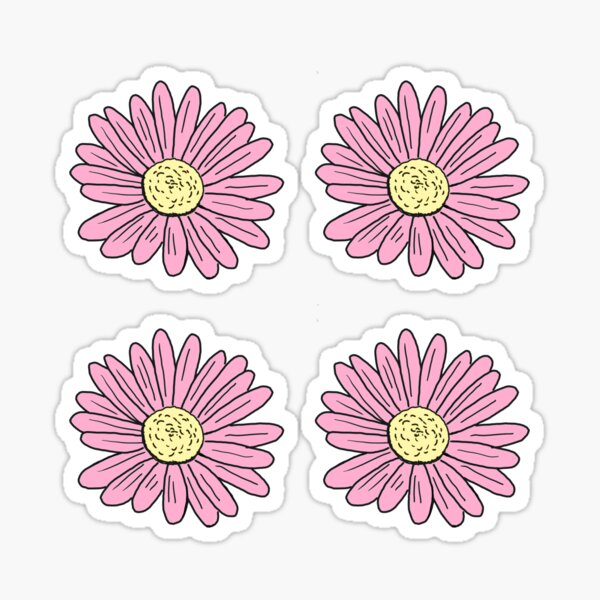 "Pink Daisy Doodle Pack" Sticker for Sale by NatureGlow | Redbubble