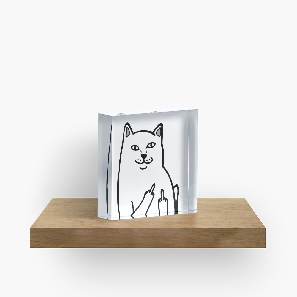 "Cat Flip Off" Sticker for Sale by vicksilvap | Redbubble