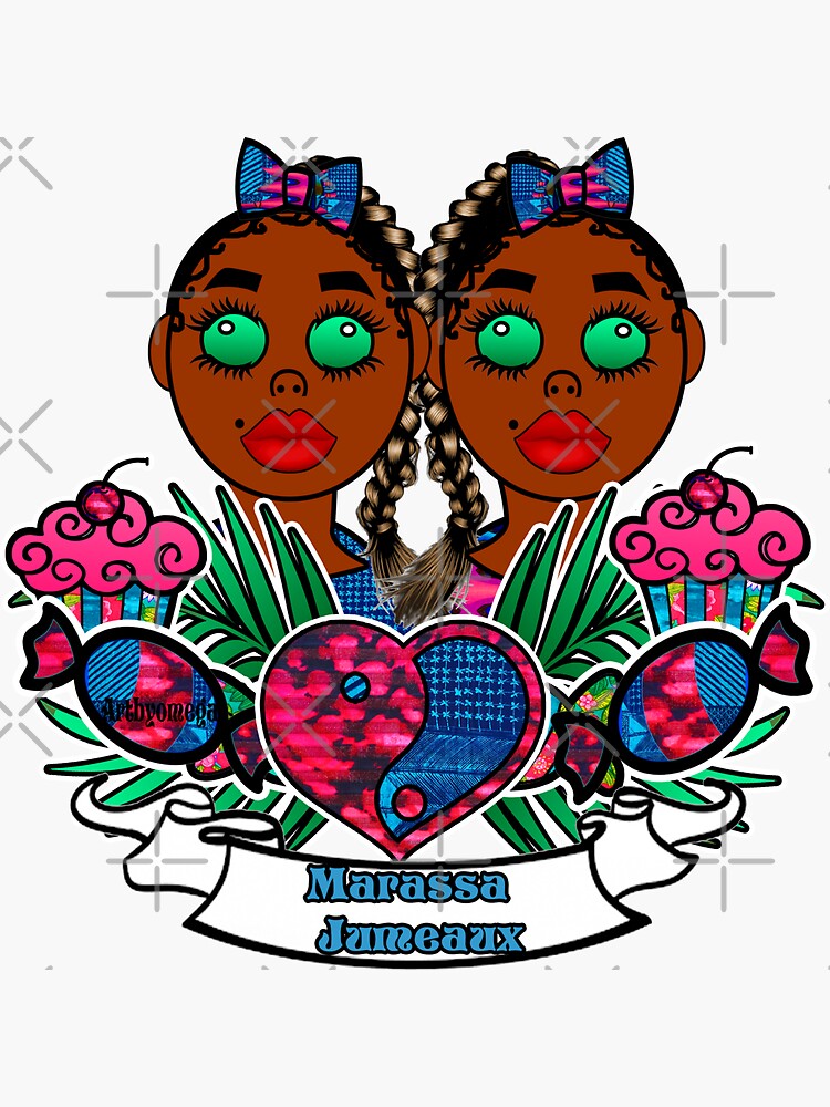 "Marassa Jumeaux " Sticker for Sale by artbyomega | Redbubble