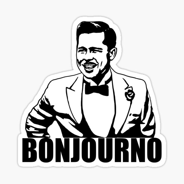 "Bonjourno" Sticker for Sale by everything-shop | Redbubble