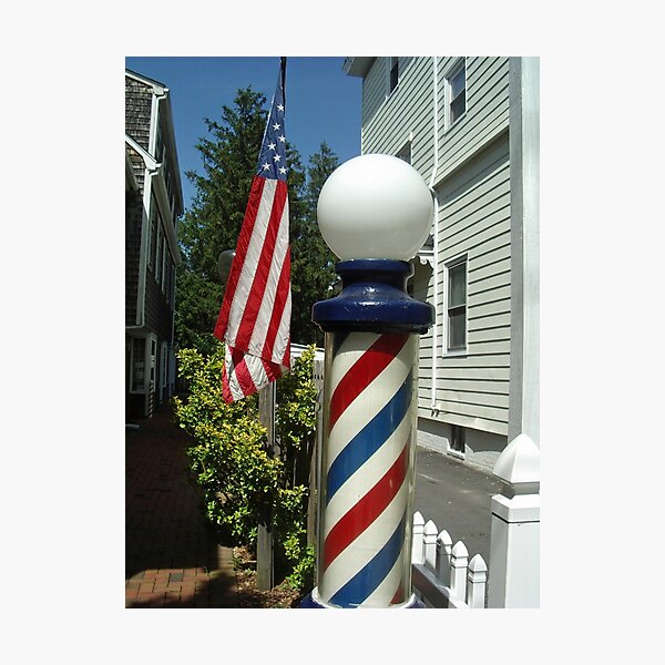 "Red, White and B'pole" Photographic Print by woodeye518 | Redbubble