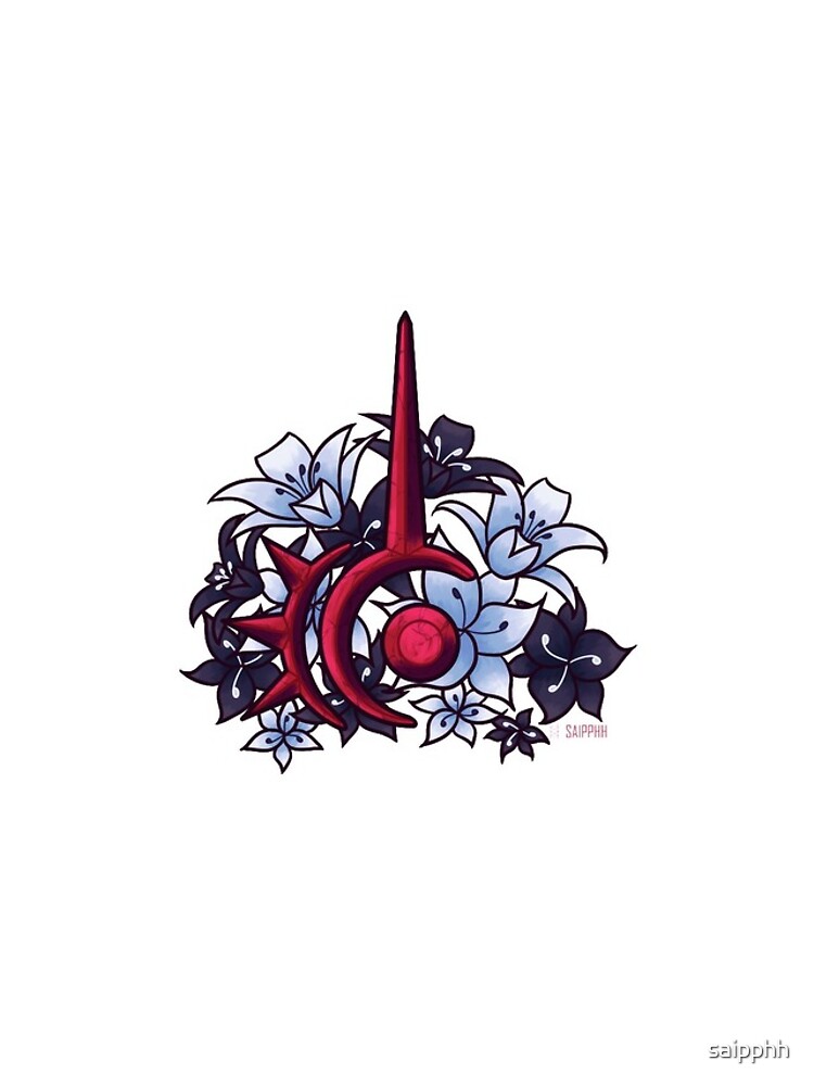 "FFXIV Red Mage Job Symbol with Flowers" iPhone Case for Sale by ...