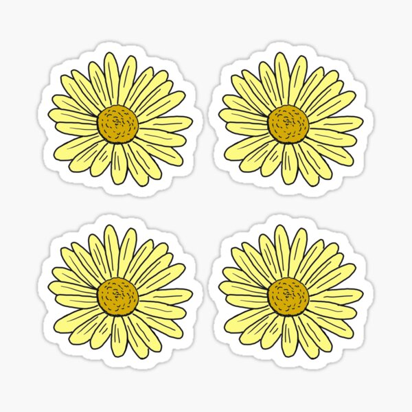 "Yellow Daisy Doodle Pack" Sticker for Sale by NatureGlow | Redbubble