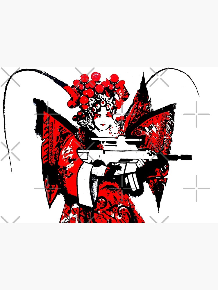 "Pixel Modern Chinese Opera Art 8 Bit Young Woman Machine Gun ...