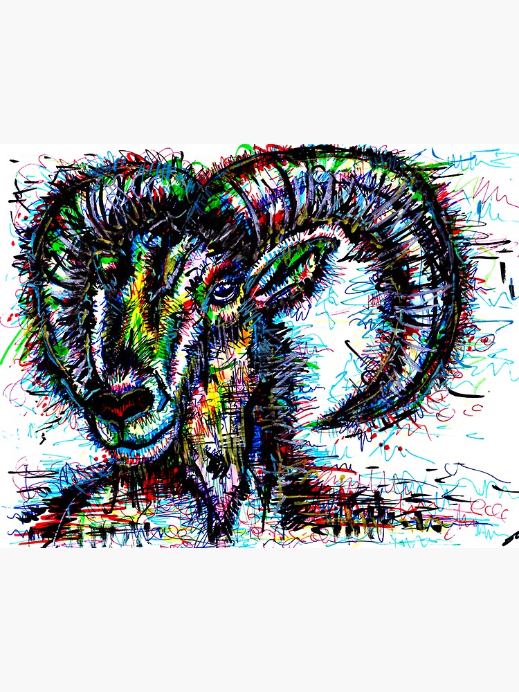 "Ram head " Sticker for Sale by Olivia-Dodson | Redbubble