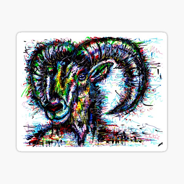 "Ram head " Sticker for Sale by Olivia-Dodson | Redbubble