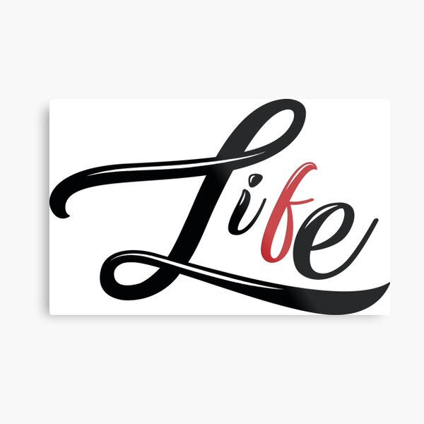 Lámina metálica «Vida. Caligrafía moderna. Pincel pintado letras ...