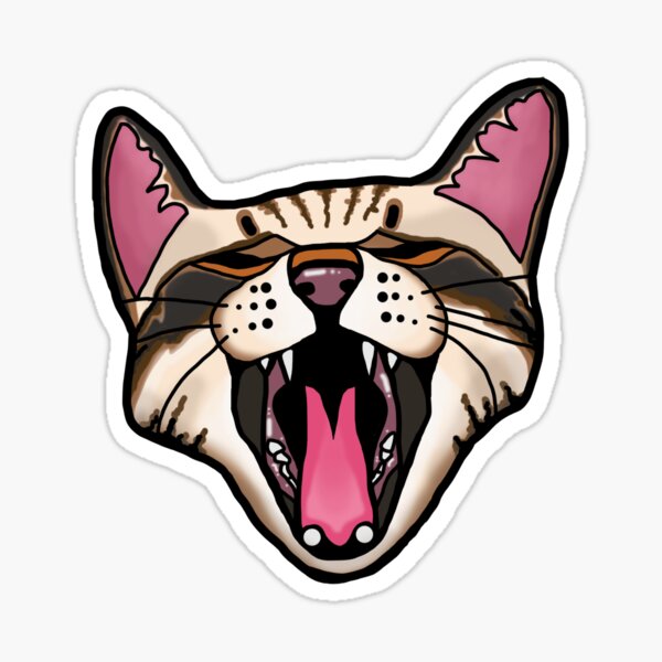 "Bandit Yawning" Sticker for Sale by HaleyMarlowArt | Redbubble