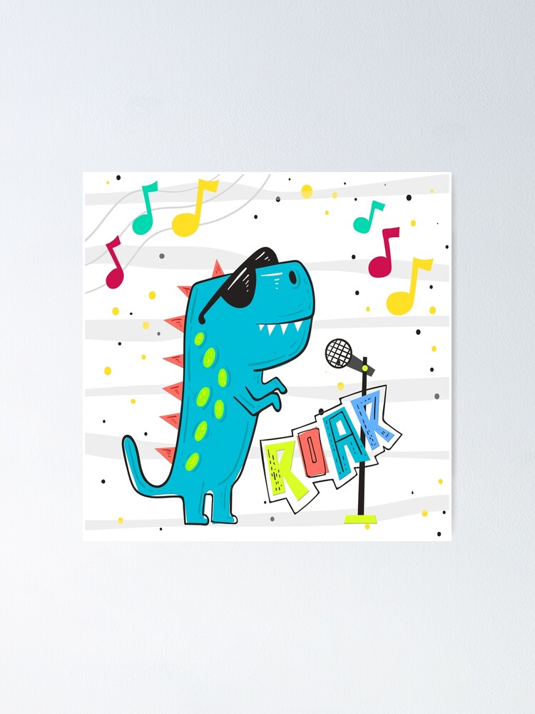 "Dino Singer" Poster for Sale by cfsimamora | Redbubble