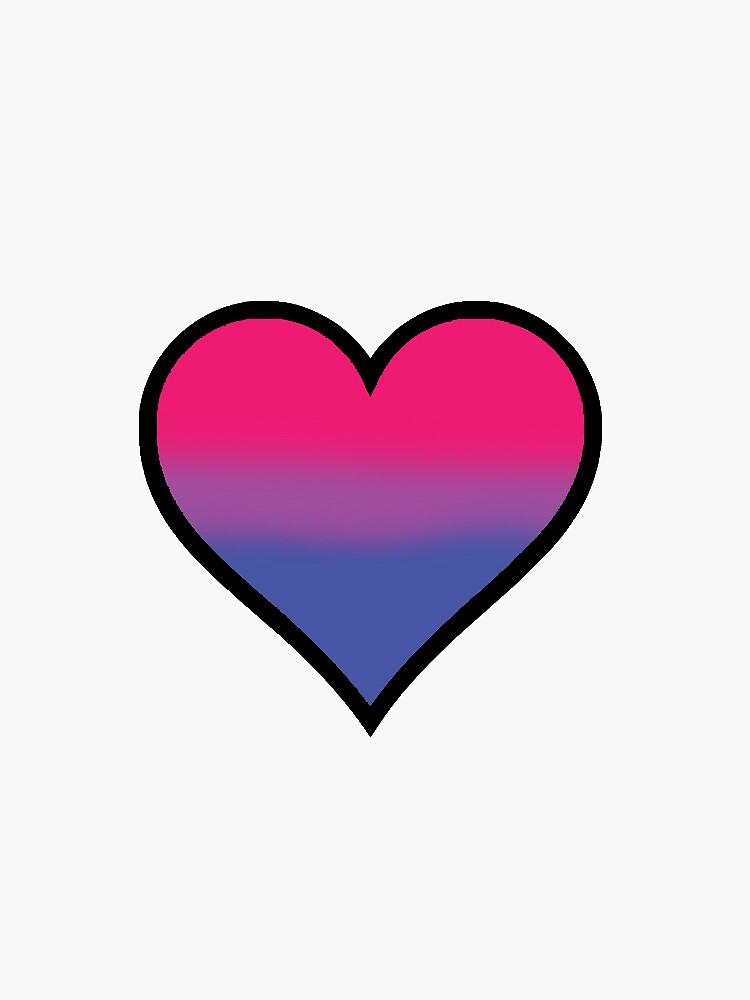 "Bi Heart Pride Sticker" Sticker by squiggle56 | Redbubble