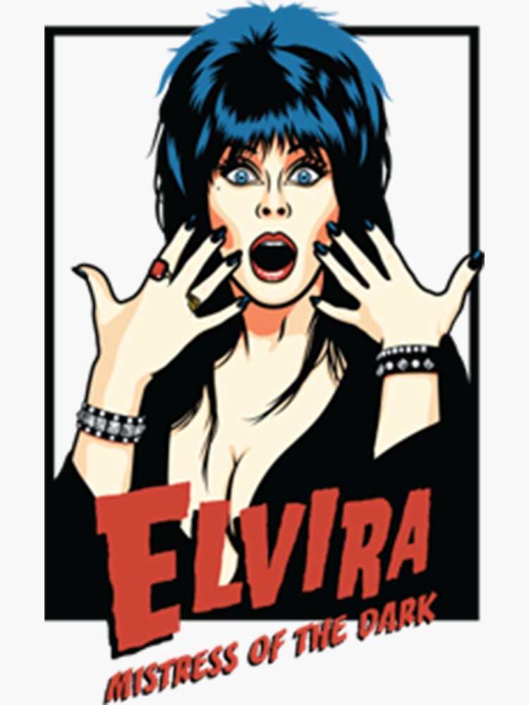 "Elvira Mistress of the Dark with suprised Face" Sticker for Sale by ...