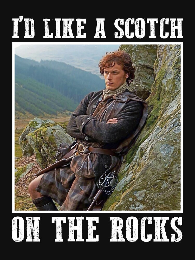 "I'd Like a Scotch on the Rocks Outlander" Essential T-Shirt for Sale ...