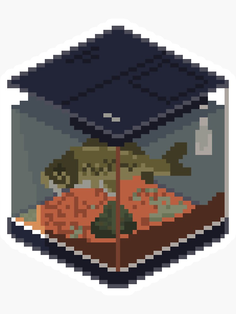"Fish Tank Pixel Art" Sticker by zaraelia-art | Redbubble
