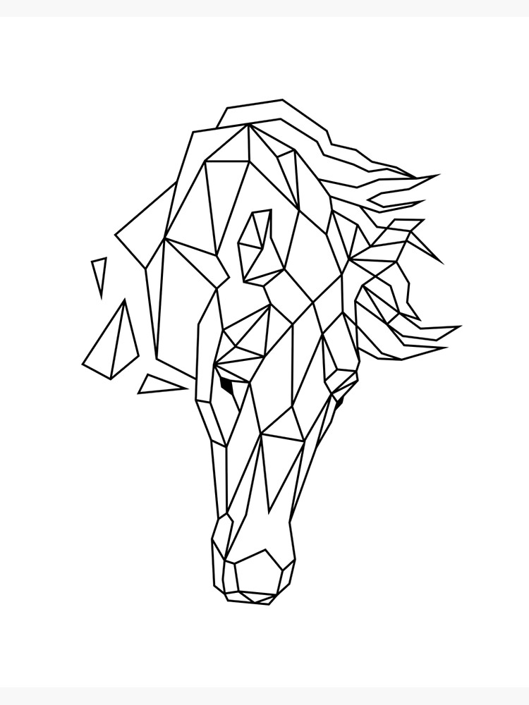 "Horse Head Polygonal Line Art" Art Board Print for Sale by 5thSeason ...