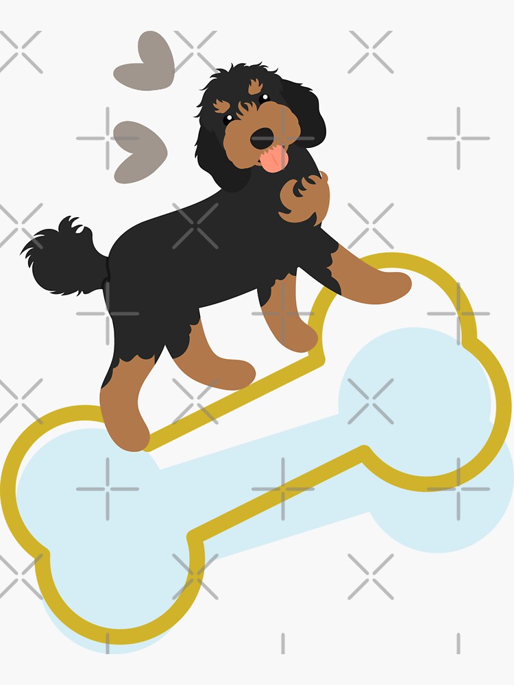 "Cute Black and Tan Phantom Cockapoo Cavapoo Cavoodle" Sticker for Sale ...