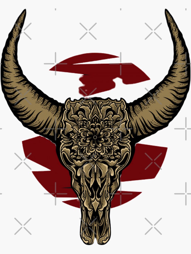 "Bull skull" Sticker by Rakos-Merch | Redbubble