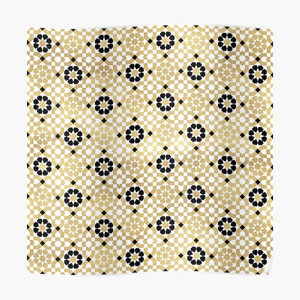 "Moroccan tiles gold zelij pattern mousaic" Poster for Sale by ambaart ...