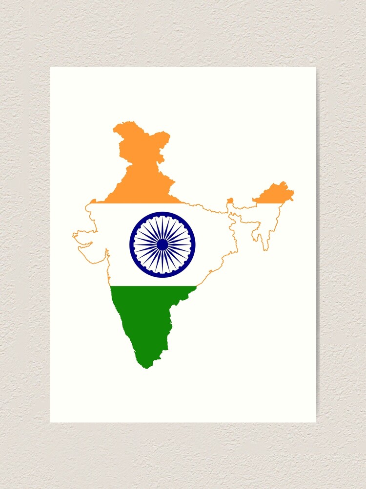 "Flag Map of India" Art Print by abbeyz71 | Redbubble