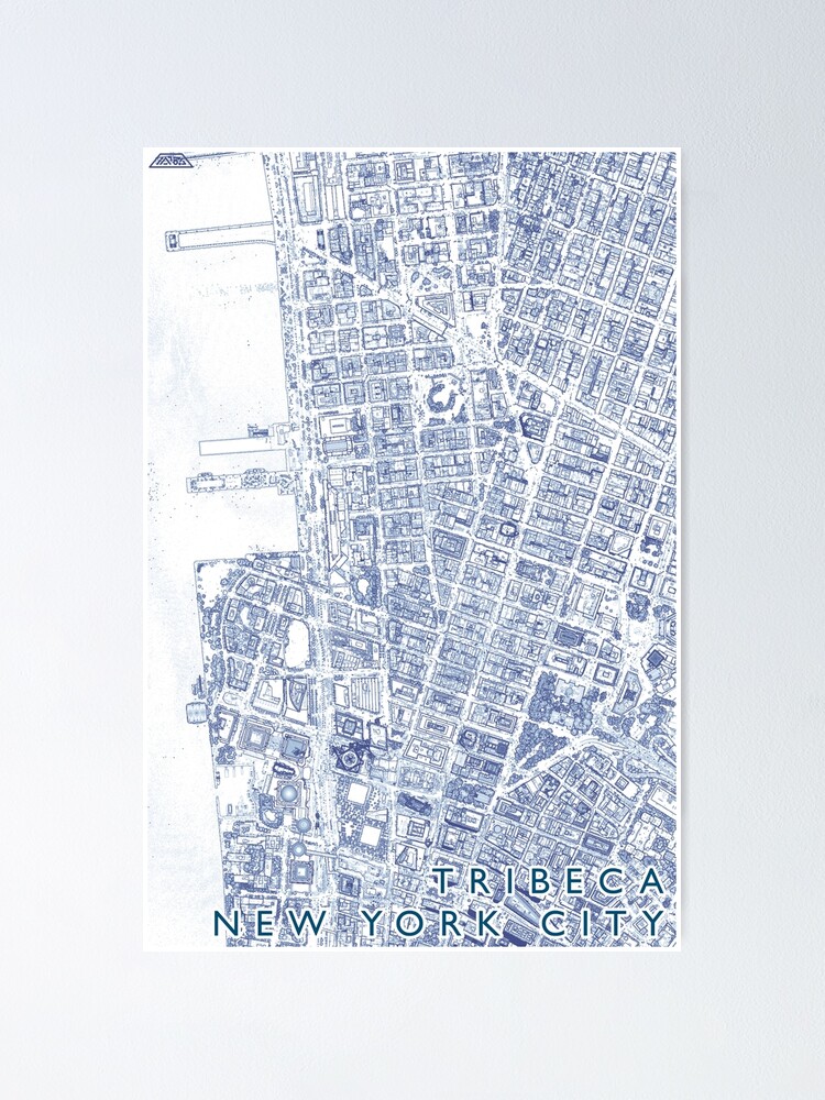 " Tribeca Neighbourhood Buildings Map" Poster for Sale by Mapozoid ...