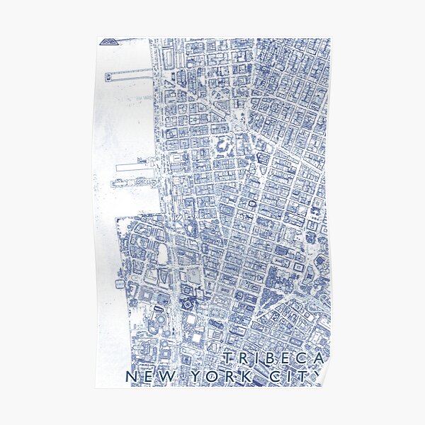 " Tribeca Neighbourhood Buildings Map" Poster for Sale by Mapozoid ...