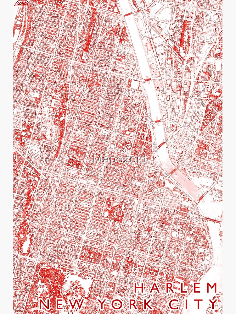 "Harlem Neighbourhood Buildings Map" Poster for Sale by Mapozoid ...