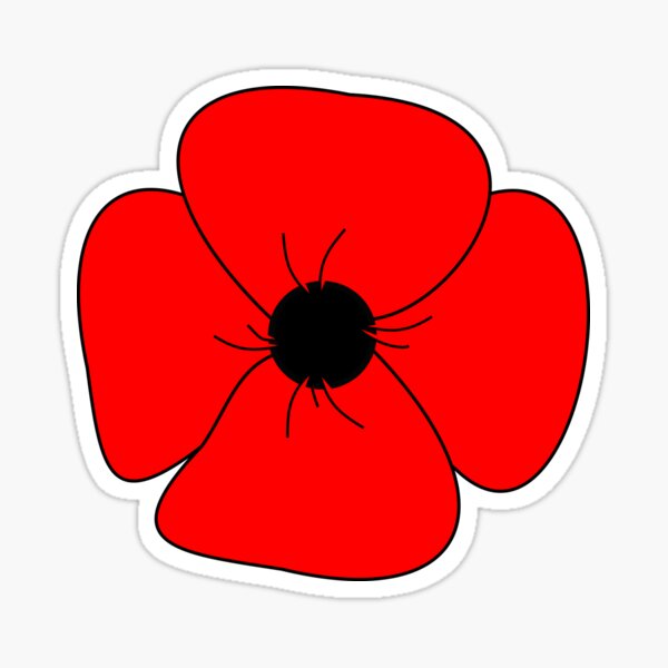 "Original minimalist red poppy - digital art edition" Sticker for Sale ...