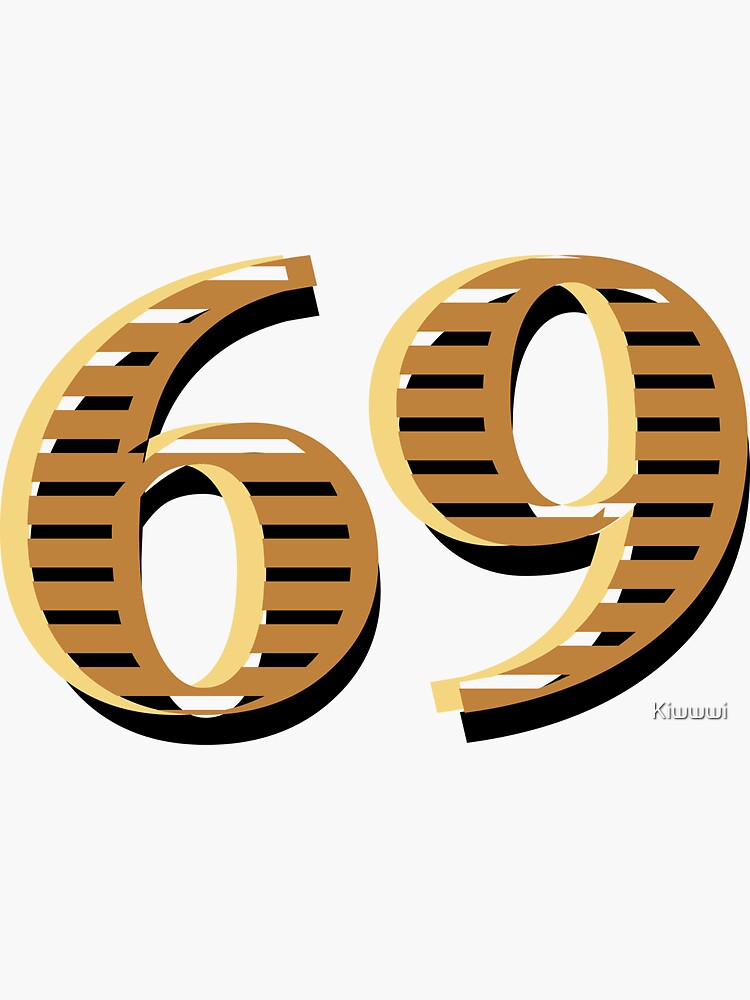 "Gold Number 69 Sixty nine. Best Birthday Gift for Grandma" Sticker for ...