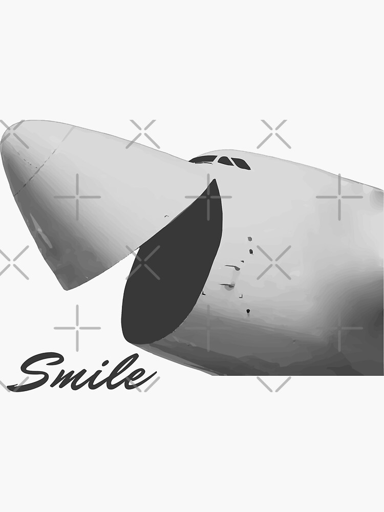 "Smile Like A Boeing 747 Airplane" Sticker for Sale by aviationteees ...
