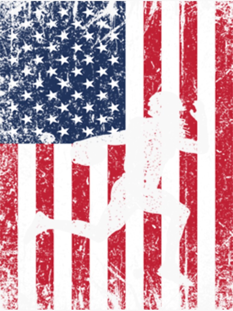 "American Football Player Distressed American Flag" Sticker for Sale by ...